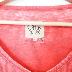 Chaser | Tops | Chaser Vintage Rib Oversized Dolman Henley Coral | Poshmark